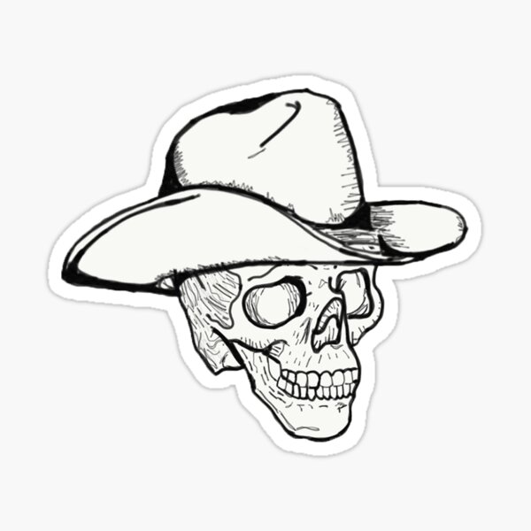 "Cowboy Skull" Sticker for Sale by alliebrowning | Redbubble