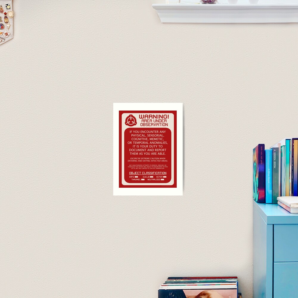 "SCP Foundation Red WARNING Signage - Red Background" Art Print by ...