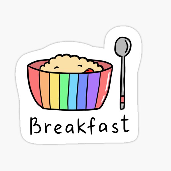"Rainbow breakfast bowl" Sticker by gavayka | Redbubble