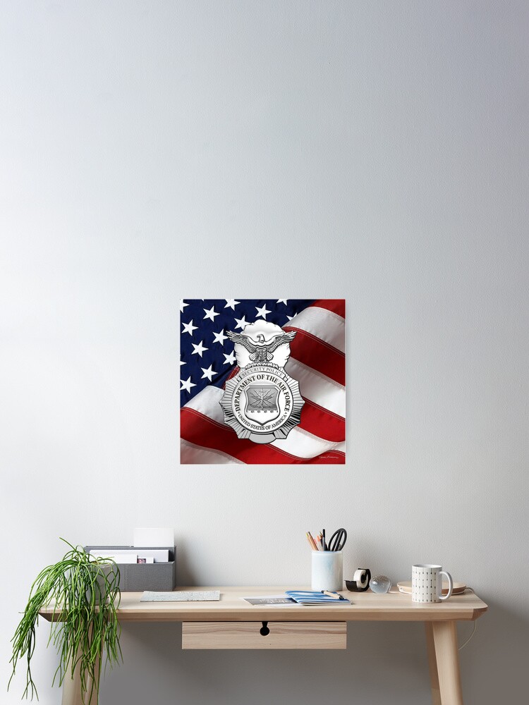 "U.S. Air Force Security Forces - SECFOR Badge over American Flag ...