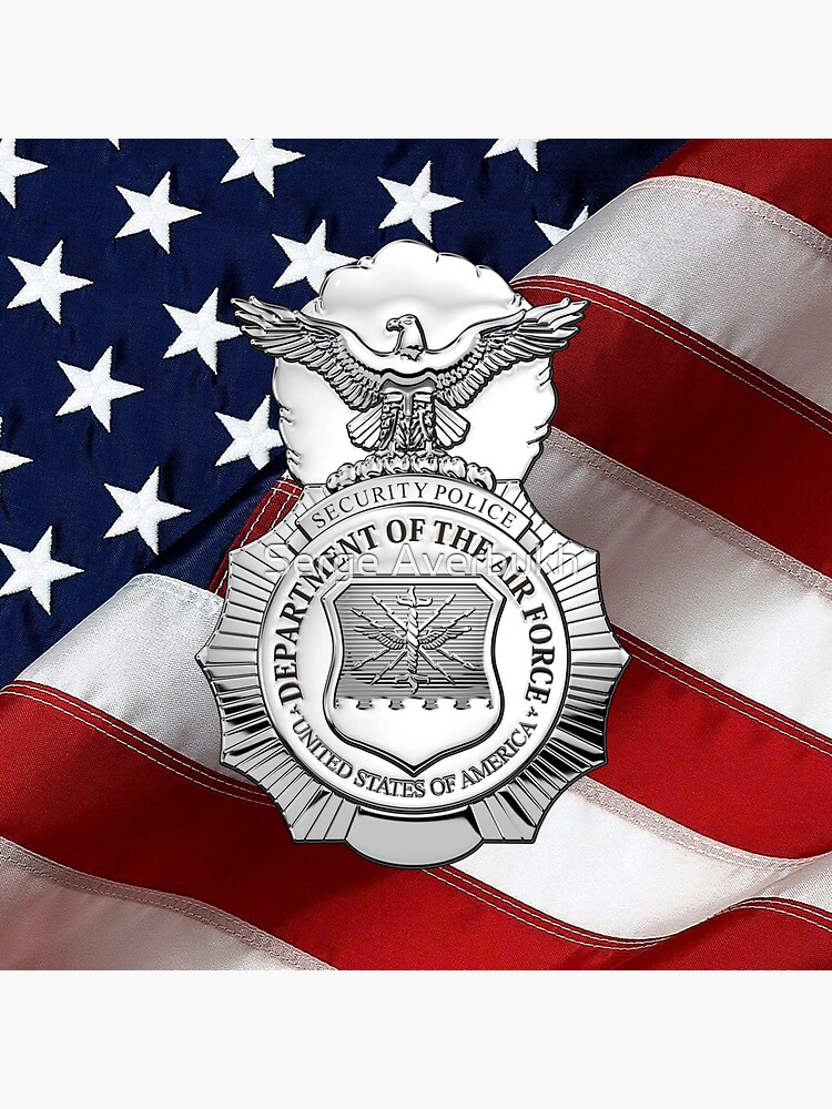 "U.S. Air Force Security Forces - SECFOR Badge over American Flag ...