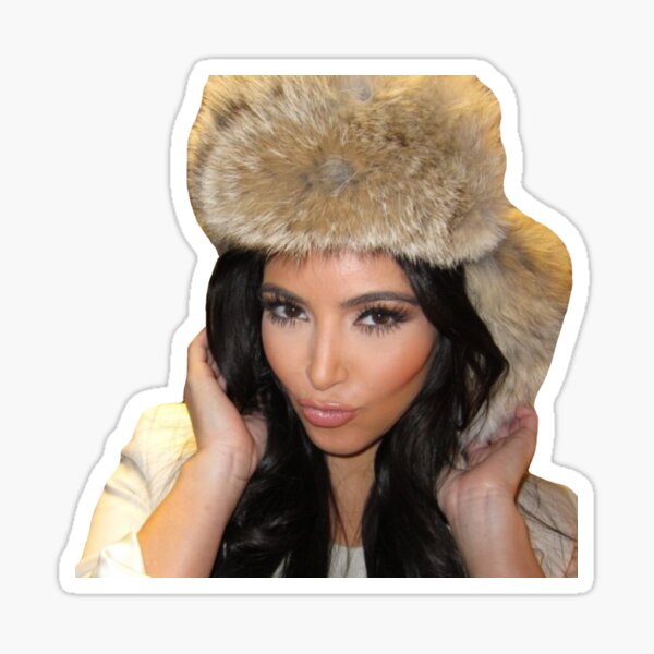 "Kim Kardashian Kiss Face Selfie" Sticker by BeardedCowboy | Redbubble