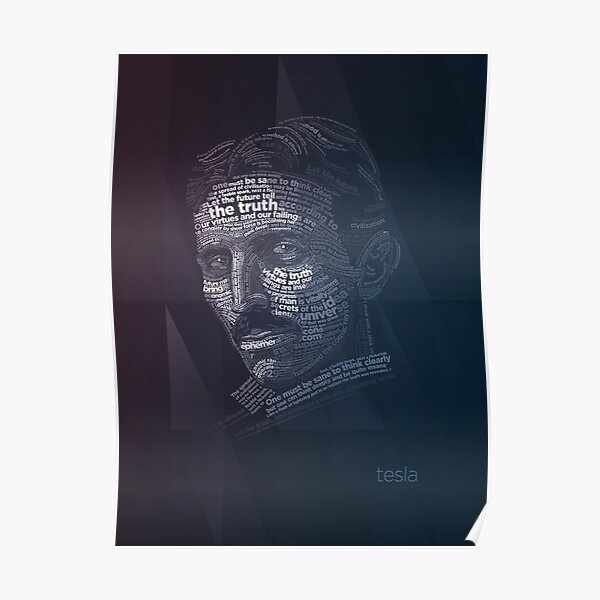 "Nikola Tesla Typography Quotes Art" Poster by lynxcollection | Redbubble