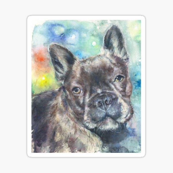 "Minnie the Frenchie" Sticker by paintedturtle | Redbubble