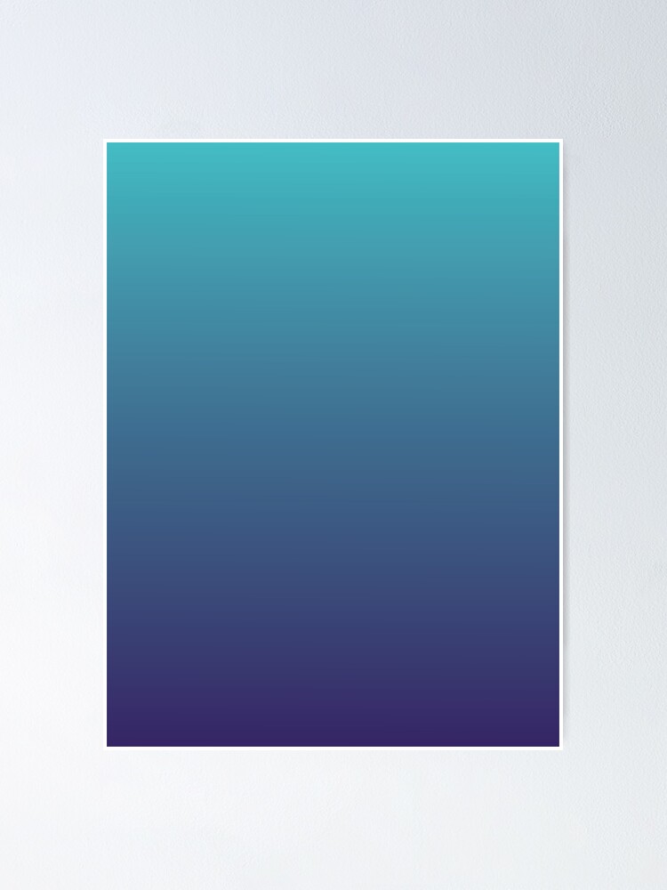 "Teal to Violet Blue Ombre Fade Sunset Gradient" Poster by ...