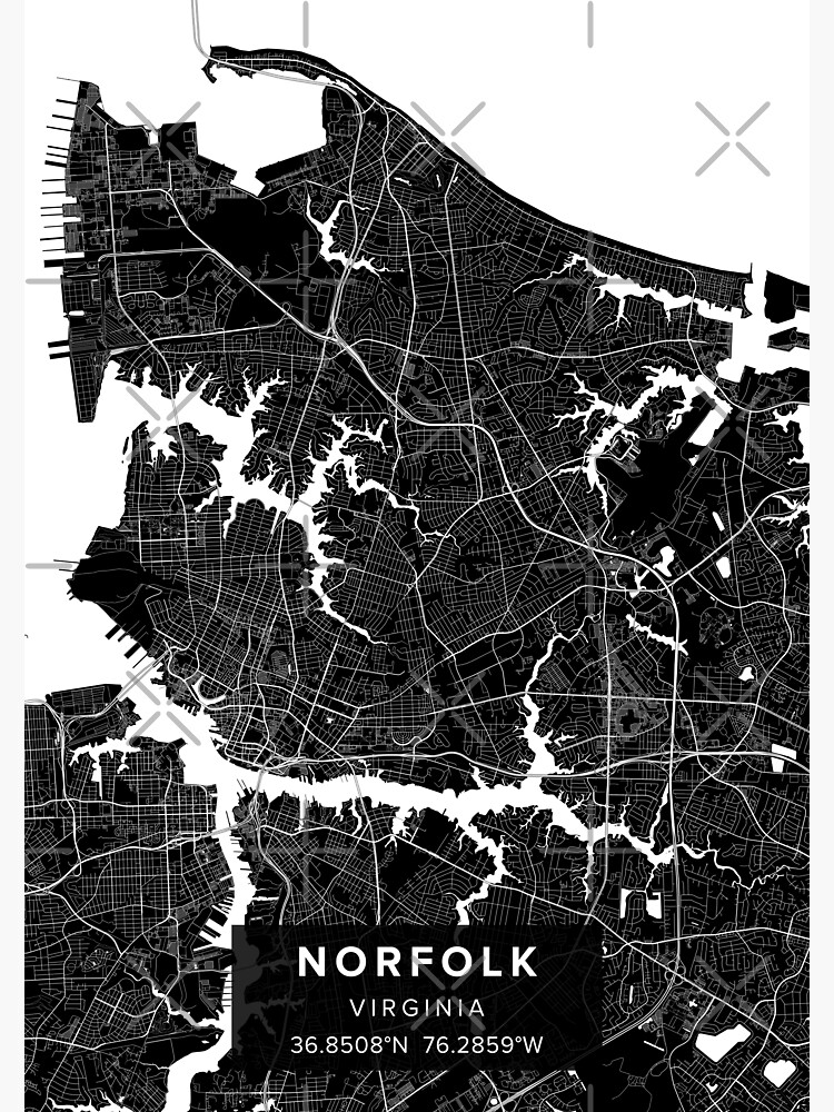 "Norfolk VA Map " Sticker for Sale by Kara515 | Redbubble