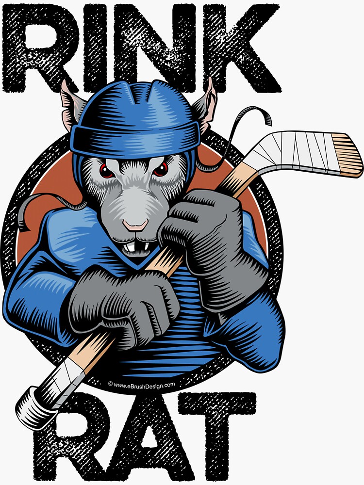 "Hockey Rink Rat" Sticker for Sale by eBrushDesign | Redbubble