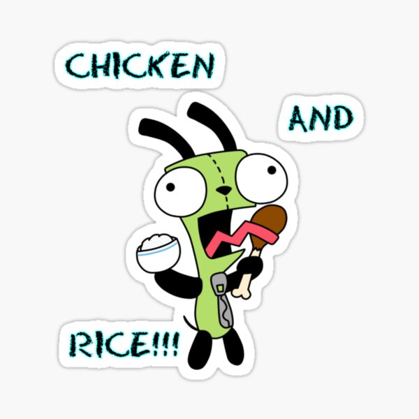 "CHICKEN AND RICE!!!" Sticker for Sale by Zazzy1987 | Redbubble