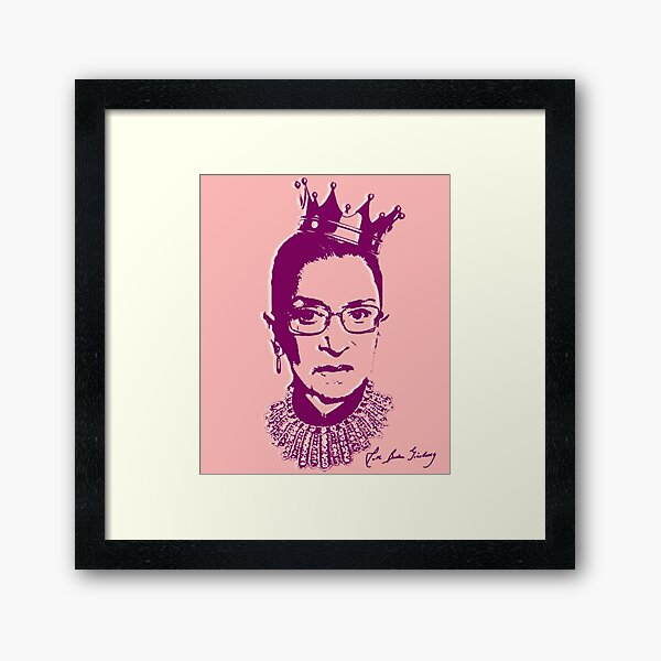 "Ruth Bader Ginsburg Autograph - RBG Signature" Framed Art Print for ...