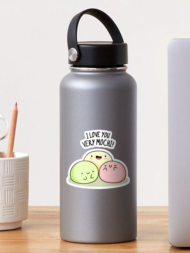 "I Love You Very Mochi Funny Mochi Puns " Sticker for Sale by punnybone ...