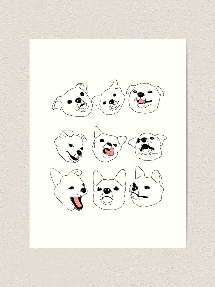 "The many faces of Peanut the Chug" Art Print for Sale by Blood-Money ...