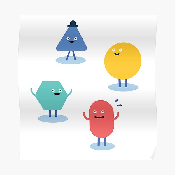 "Hello Shapes!" Poster by tofusan | Redbubble