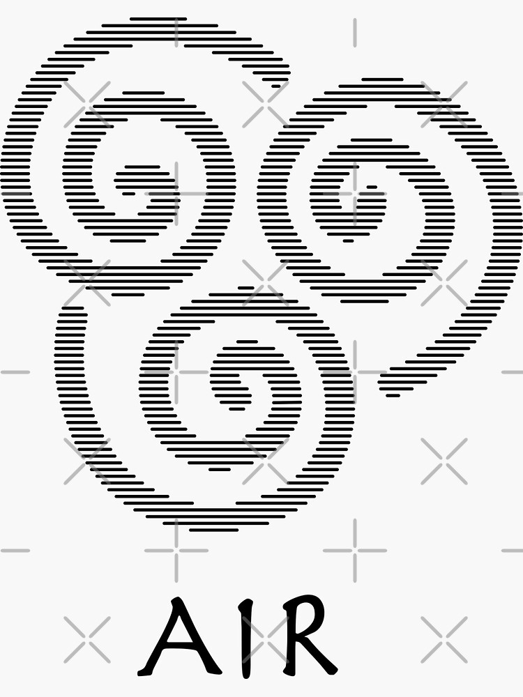 "Air element logo , Avatar: The Last Airbender , Black" Sticker for ...