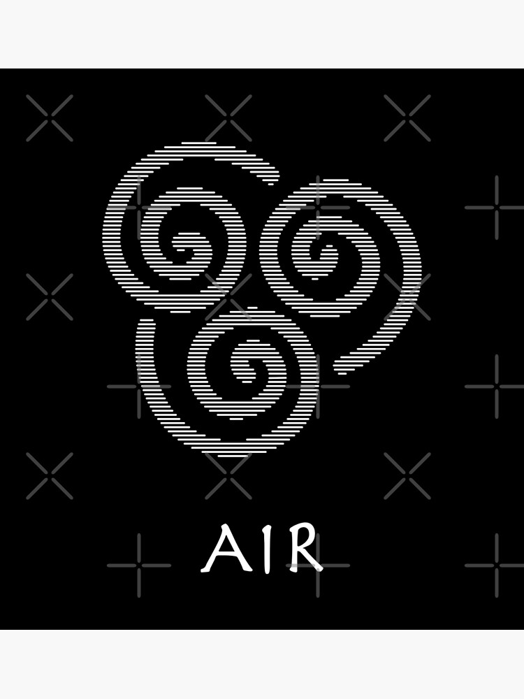"Air element logo , Avatar: The Last Airbender , White on Black" Art ...