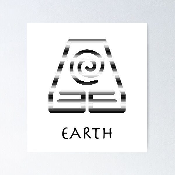 "Earth element logo , Avatar: The Last Airbender , Black" Poster for ...