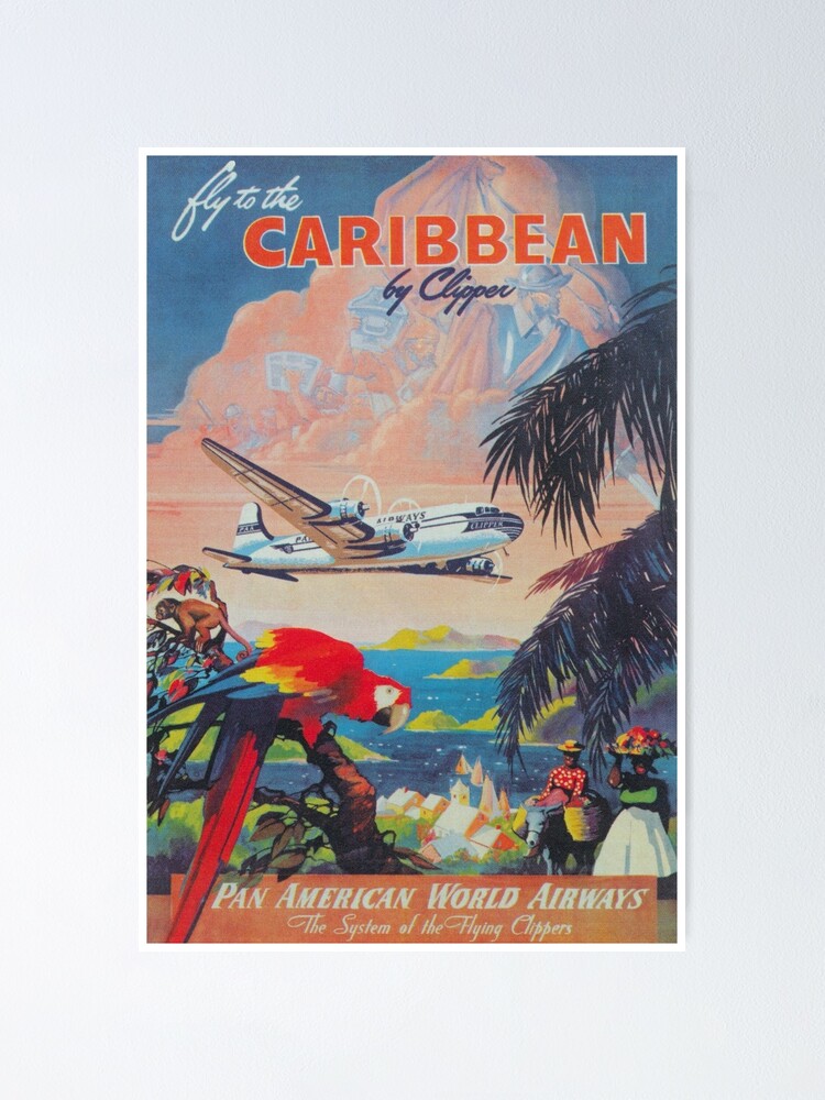 "Caribbean Retro Vintage Travel Poster" Poster for Sale by ...