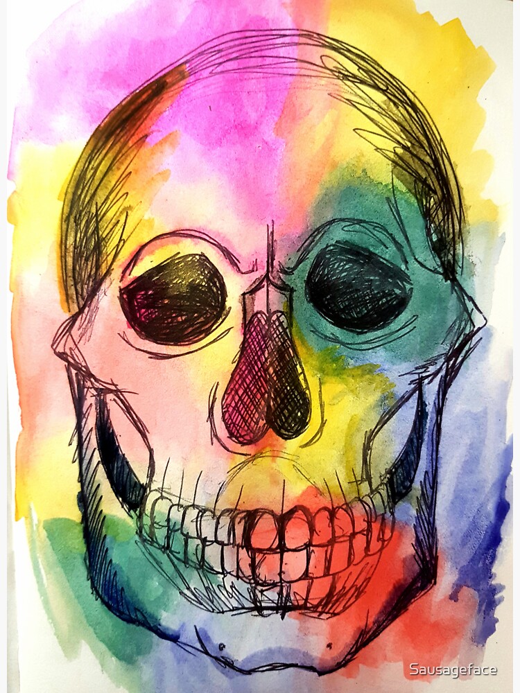 "Rainbow skull" Sticker for Sale by Sausageface | Redbubble