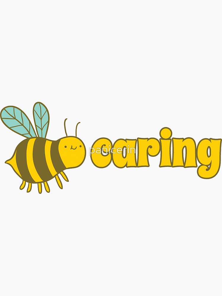 "Cute Bee Caring Sticker" Sticker for Sale by panicerin | Redbubble