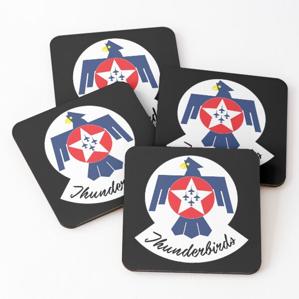 "USAF Thunderbirds Logo" Coasters (Set of 4) for Sale by MackAndCo ...