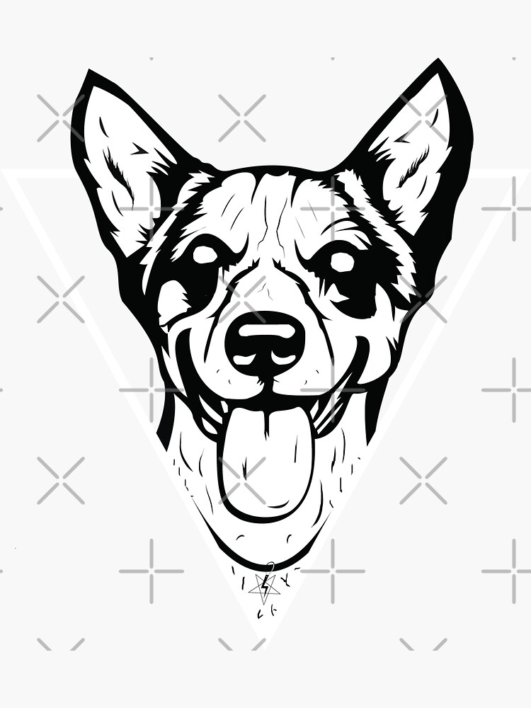 "Gothic Corgi - for heavy metal halloween dog lovers" Sticker for Sale ...