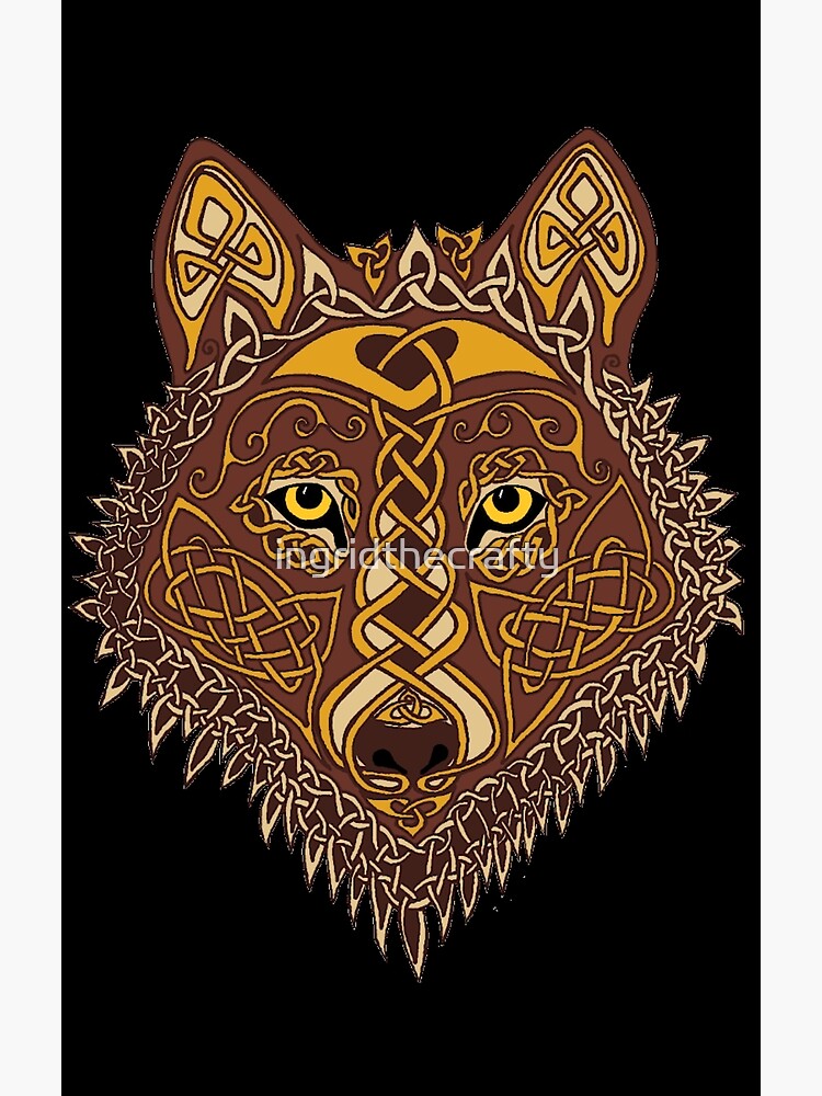 "Celtic Wolf Face" Poster by ingridthecrafty | Redbubble