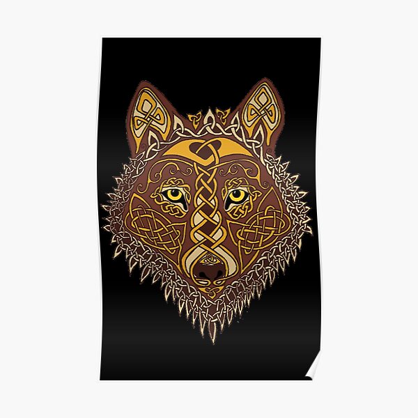 "Celtic Wolf Face" Poster by ingridthecrafty | Redbubble