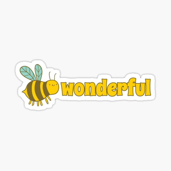 "Cute Bee Wonderful Sticker" Sticker for Sale by panicerin | Redbubble