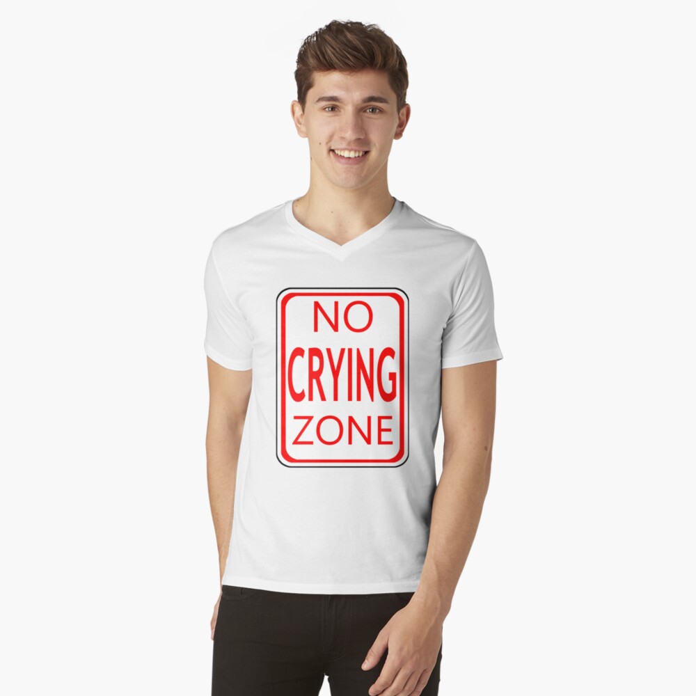 "NO CRYING ZONE - Typographical Sign" Sticker for Sale by potluck ...