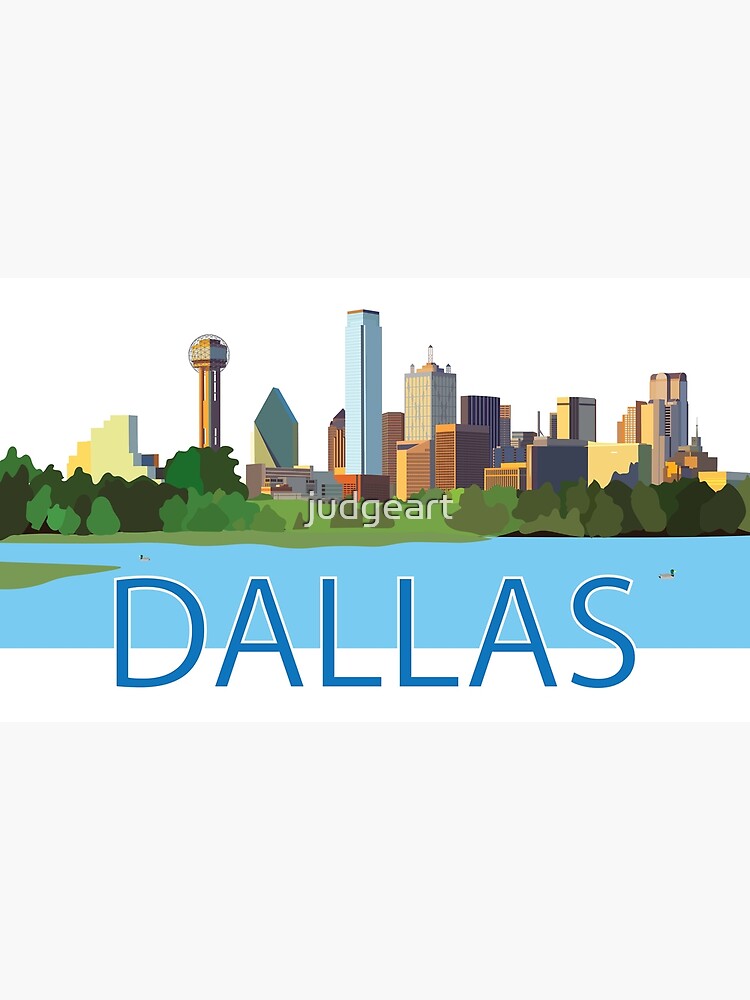 "Colorful Dallas Skyline Illustration" Poster for Sale by judgeart ...