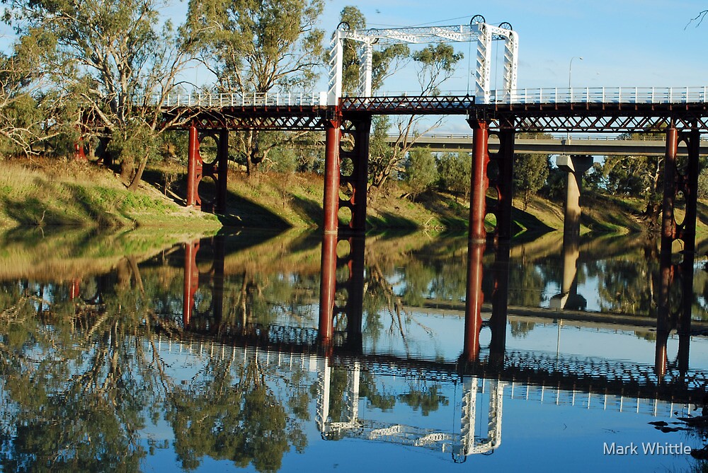 "Old Darling River Bridge Reflection" by Mark Whittle | Redbubble