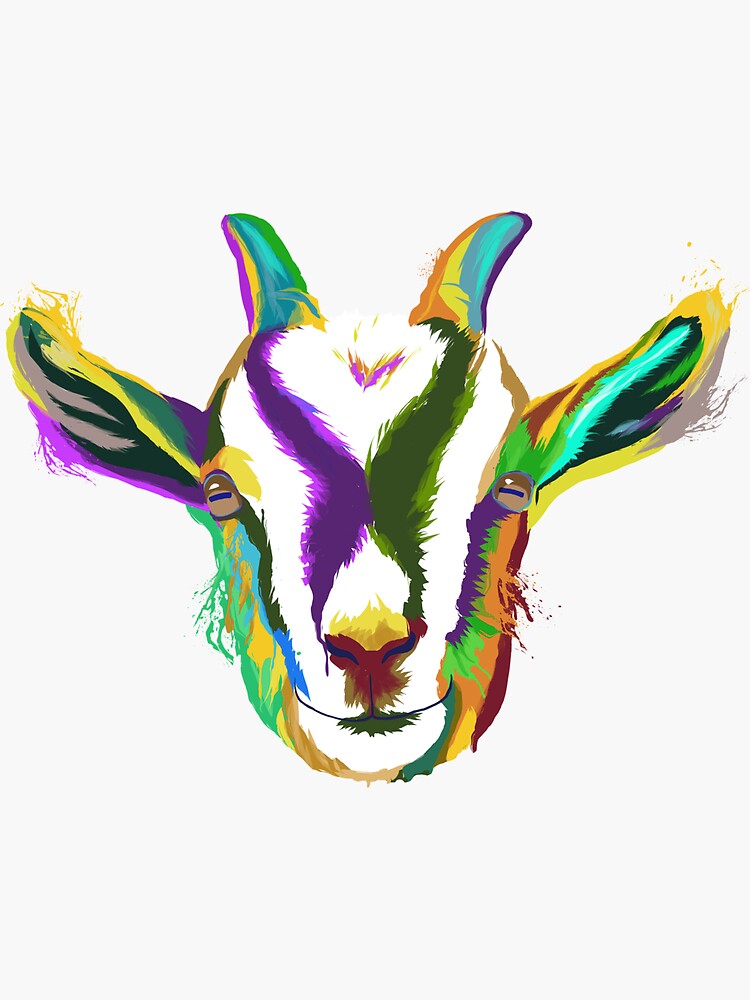 "Splash Goat Head" Sticker for Sale by alwe-designs | Redbubble