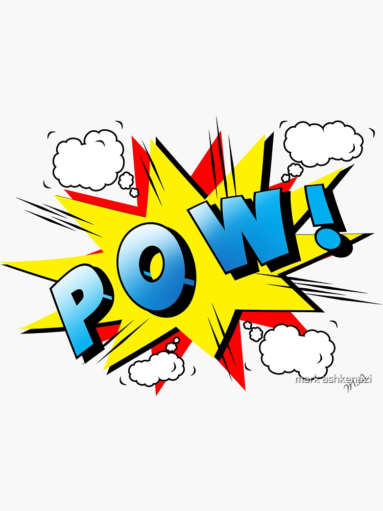 "pow" Sticker for Sale by motiashkar | Redbubble