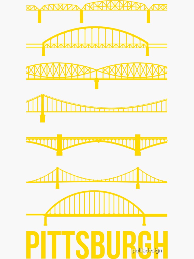 "Pittsburgh Bridges" Sticker for Sale by polliadesign | Redbubble