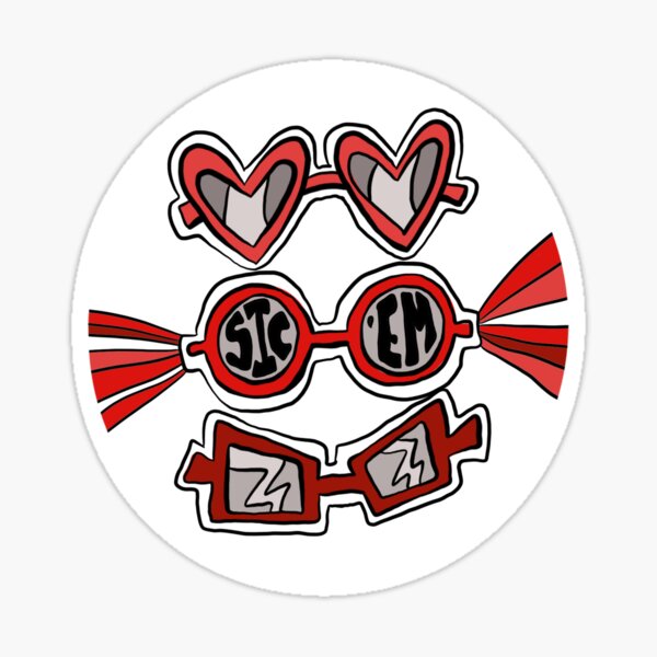 "Sic Em" Sticker for Sale by Rach-Eliza | Redbubble
