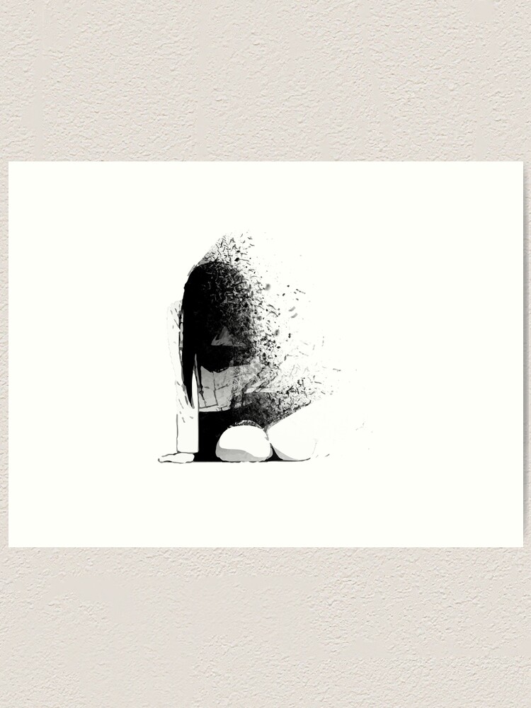 "Sad Anime Girl Fade/Disappear" Art Print by T0shino | Redbubble