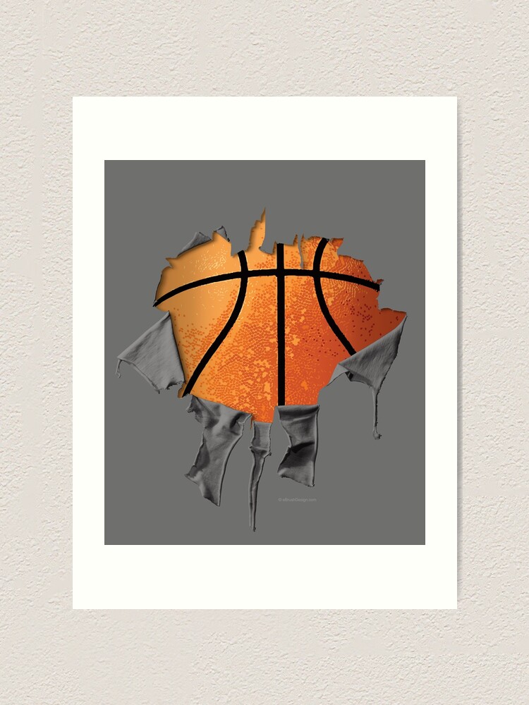 "Shredded, Ripped and Torn Basketball" Art Print by eBrushDesign ...