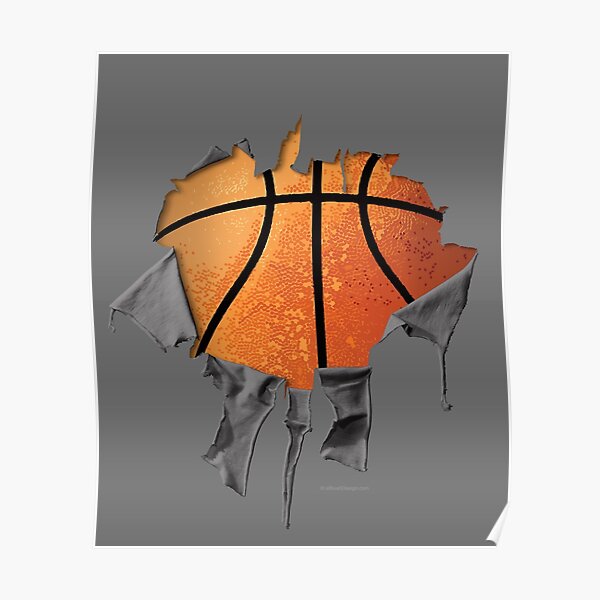 "Shredded, Ripped and Torn Basketball" Poster by eBrushDesign | Redbubble