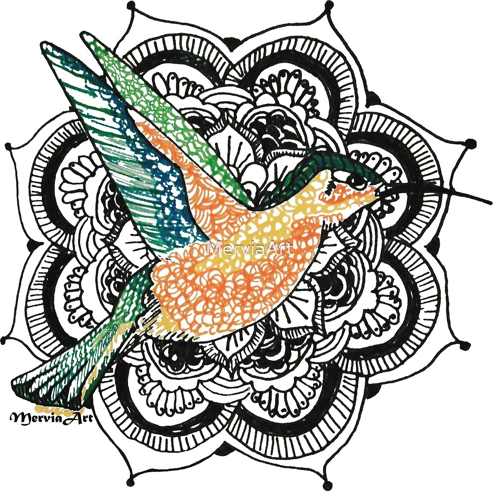 "Bird Mandala 2" by MerviaArt | Redbubble