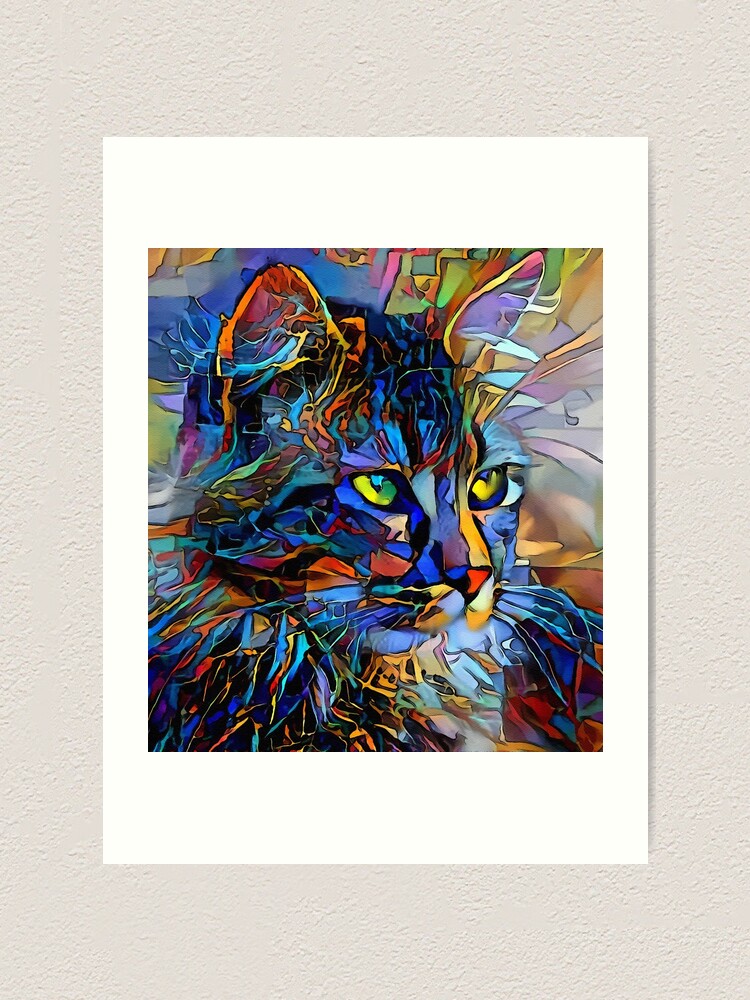"Michou cat, Lea Roche paintings - cat, chat" Art Print for Sale by ...