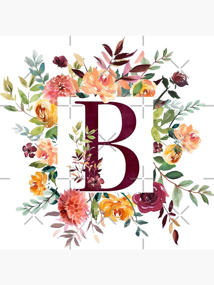 "Floral Monogram - B" Poster by Amanda-Lakey | Redbubble
