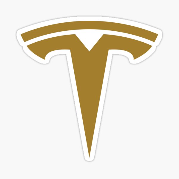 Tesla Logo Gold Stickers | Redbubble