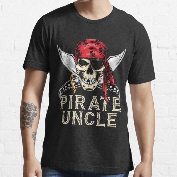 "Pirate Uncle Gift Jolly Roger Flag Skull Halloween Gruncle" T-shirt ...