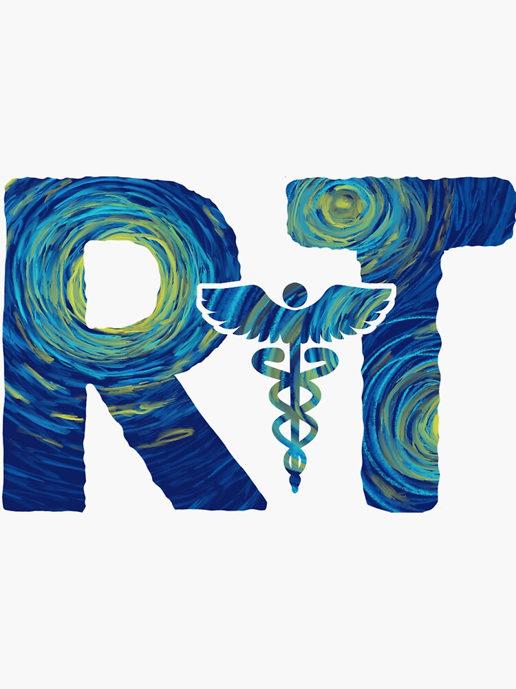 "RT Respiratory Therapist Starry Night with Caduceus Medical Symbol ...