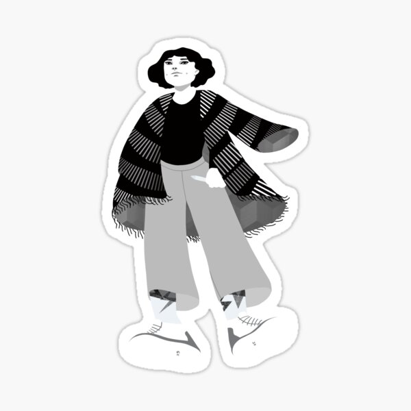 "Girl in Poncho" Sticker by TanakiSinitsu | Redbubble