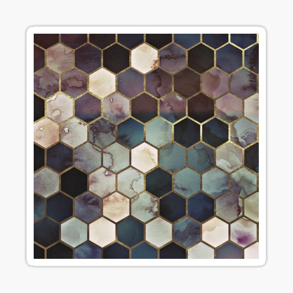 "RUGGED MARLBE HEAGON DARK by Monika Strigel" Sticker for Sale by ...