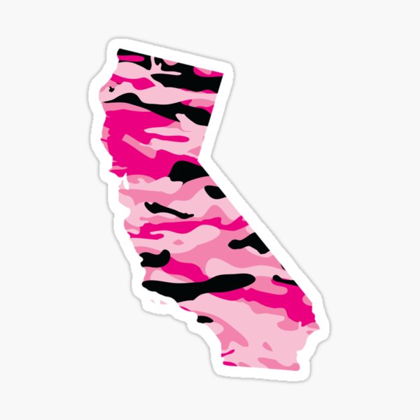 "California - pink camo" Sticker by k16kynita | Redbubble