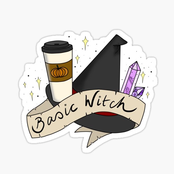 "Basic Witch" Sticker for Sale by StitchItMama | Redbubble