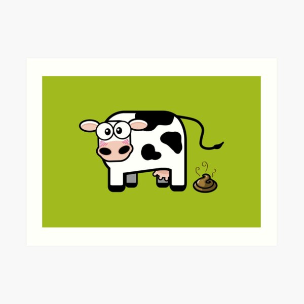 "Funny Pooping Cow" Art Print for Sale by LisaMarieArt | Redbubble