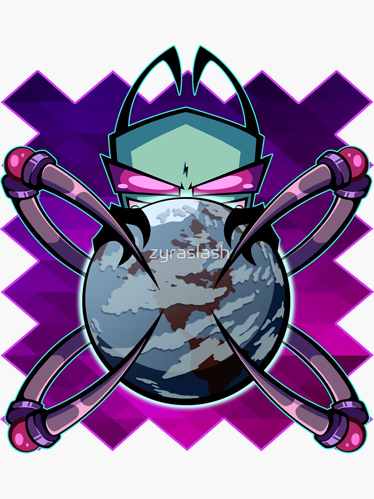 "Invader Zim: World is Mine Shirt" Sticker by zyraslash | Redbubble