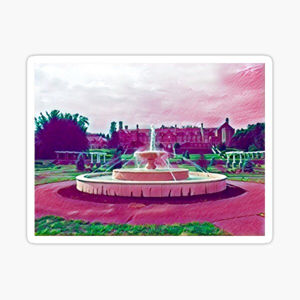 "Mansion Fountain" Sticker by stewstudio | Redbubble